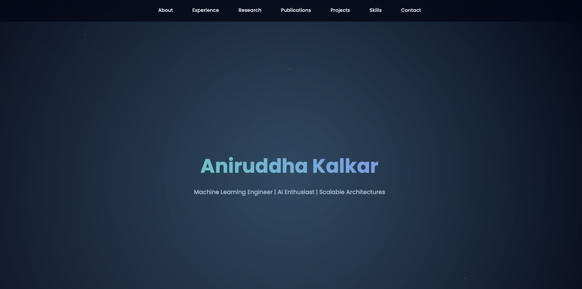 Aniruddha Kalkar | Senior Machine Learning Engineer Portfolio